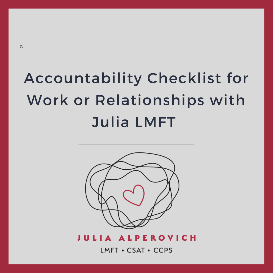 Accountability Checklist for Work or Relationships - Julia Alperovich